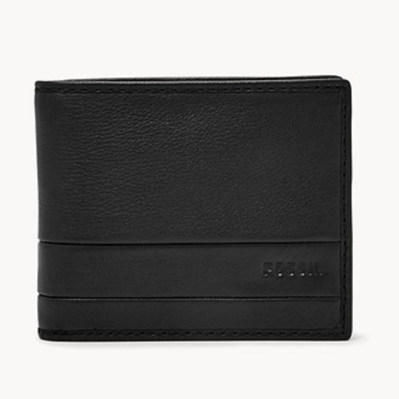 Fossil | Bags | Fossil Mens Black Leather Bifold Wallet New | Poshmark
